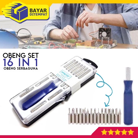 Jual Obeng Set 16 in 1 Toolkit Screwdriver | Shopee Indonesia