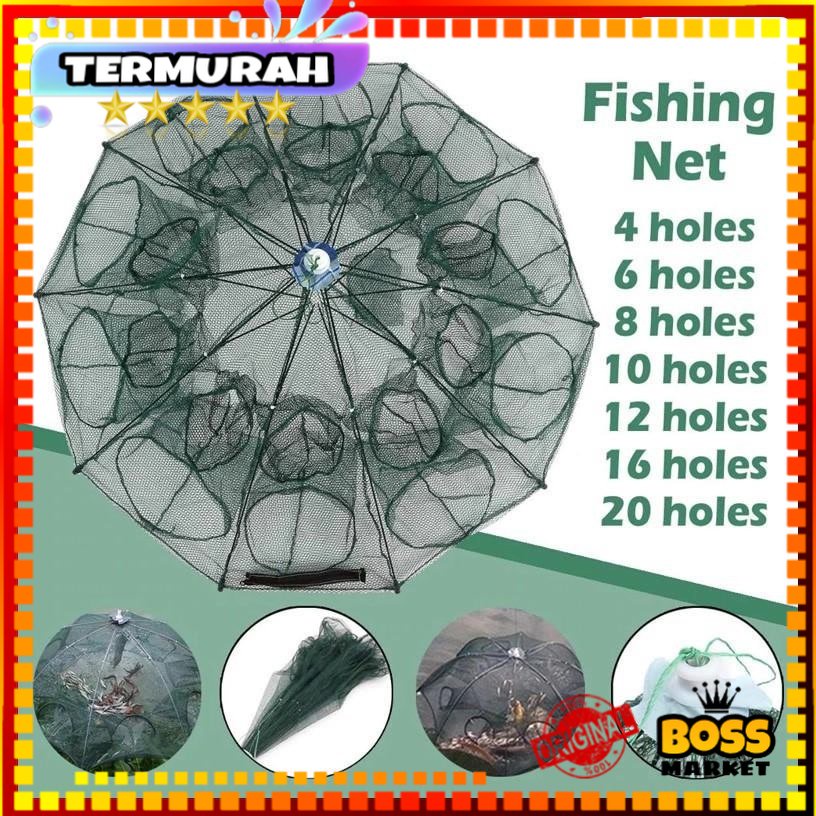Jual Perangkap Ikan / Bubu Udang / Jaring Ikan Kepiting 4,6,8,10,12,16,20 lubang Fishing Trap ...