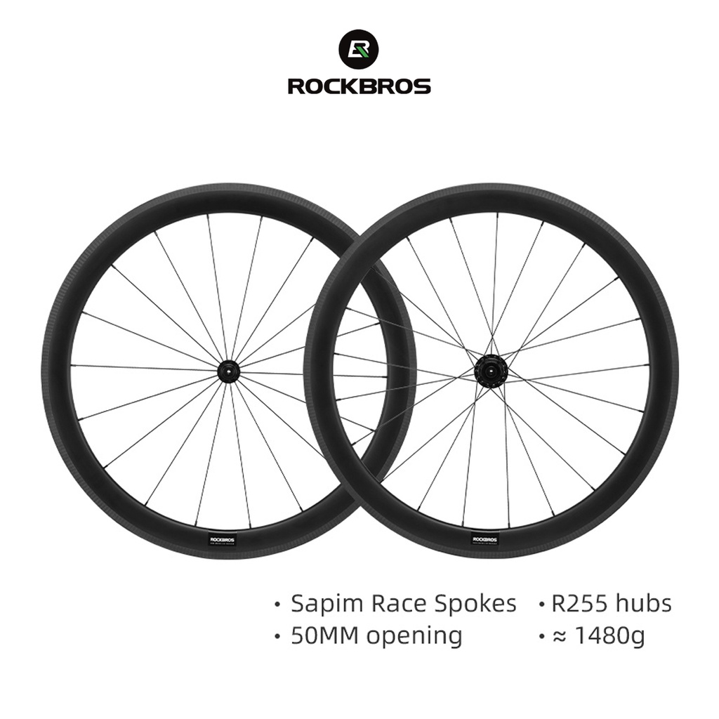 Jual ROCKBROS TXR1 Carbon Fiber Wheelset 50MM - Set Roda Ban Sepeda ...