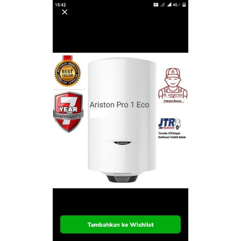Jual Water Heater Ariston Pro Eco 100 V | Shopee Indonesia