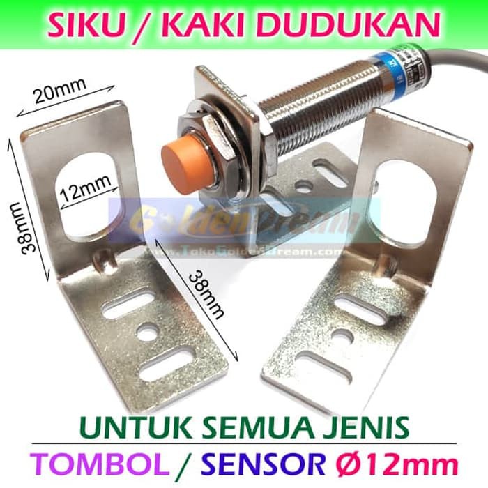 Jual Kaki Siku Dudukan Saklar Tombol Sensor 12mm M12 Mounting Bracket ...