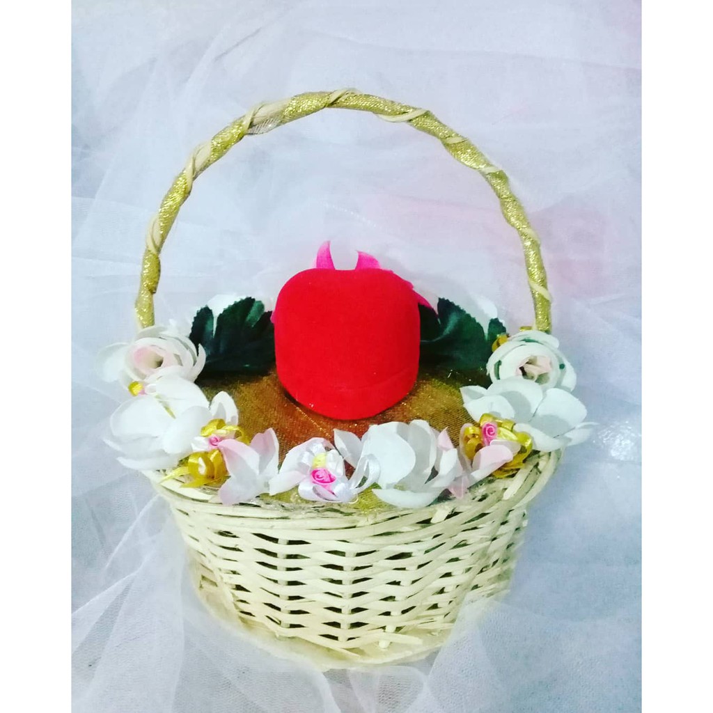 Jual Kotak cincin nikah box ring lamaran set hias bunga keranjang unik ...