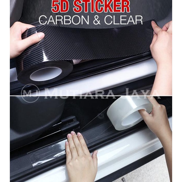 Jual Stiker Anti Lecet List Carbon 5D Sticker Lip Bumper Sill Plate ...