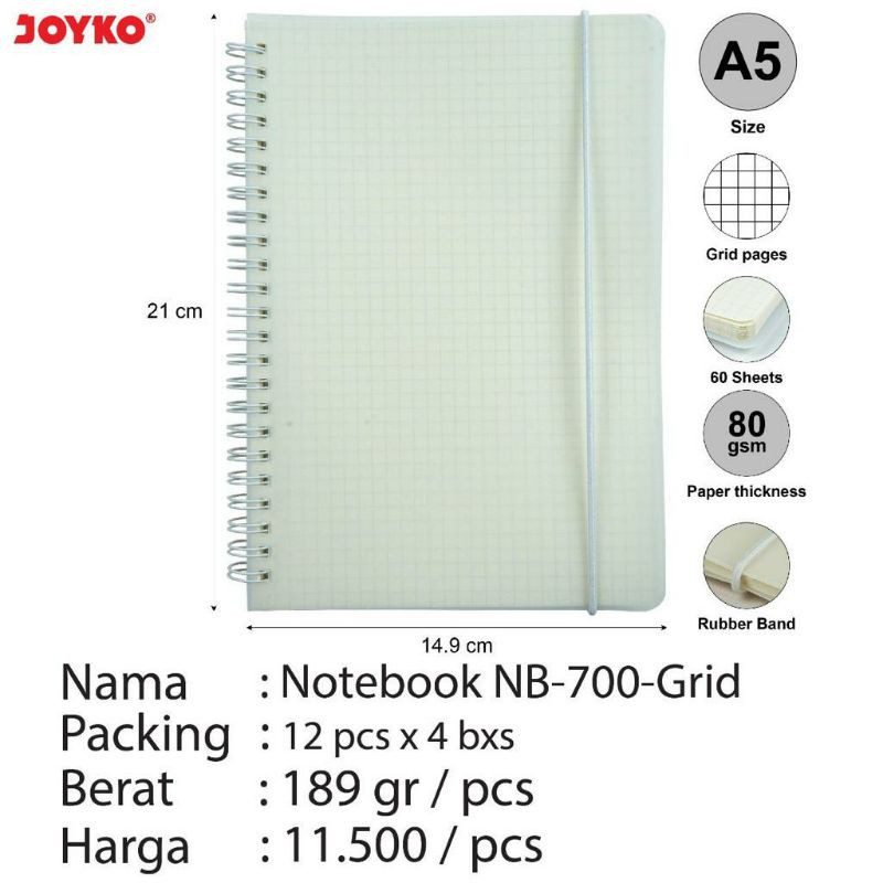 Jual Notebook NB-700 Grid ( harga tertera 2pcs 26000) | Shopee Indonesia