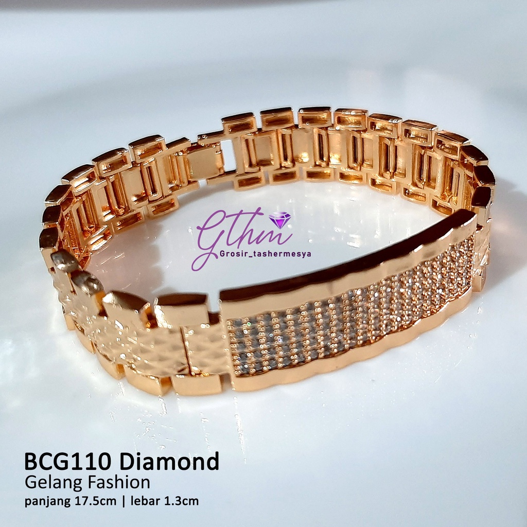 Jual gelang rolek peneng plat permata bcg110 diamond perhiasan imitasi ...