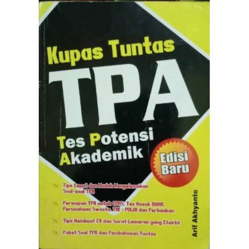 Jual Kupas Tuntas TPA (Tes Potensi Akademik) | Shopee Indonesia Jual Kupas Tuntas TPA (Tes Potensi Akademik) | Shopee Indonesia