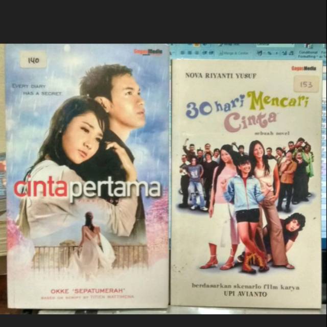 Jual Cinta Pertama (Okke Sepatu Merah) & 30 Hari Mencari Cinta (Nova R Yusuf) | Shopee Indonesia