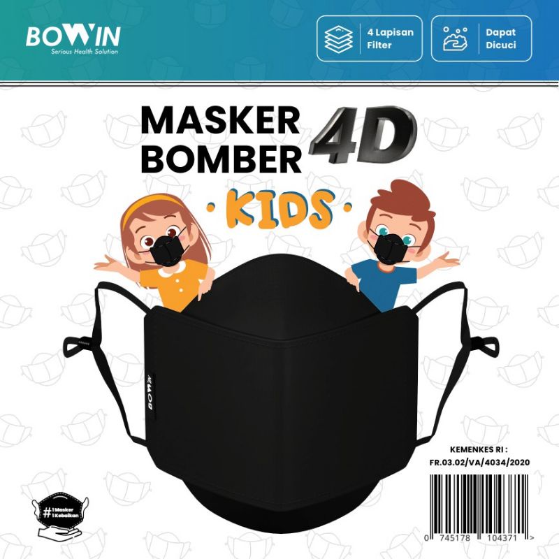 Jual Bowin Masker Bomber - 2x Anti Bakteri & Percikan (Masker Kain 4 ...