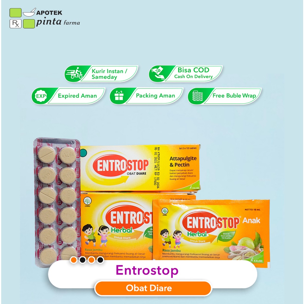 Jual Entrostop Sirup Per Sachet & Entrostop Per Strip 12 Tablet ...