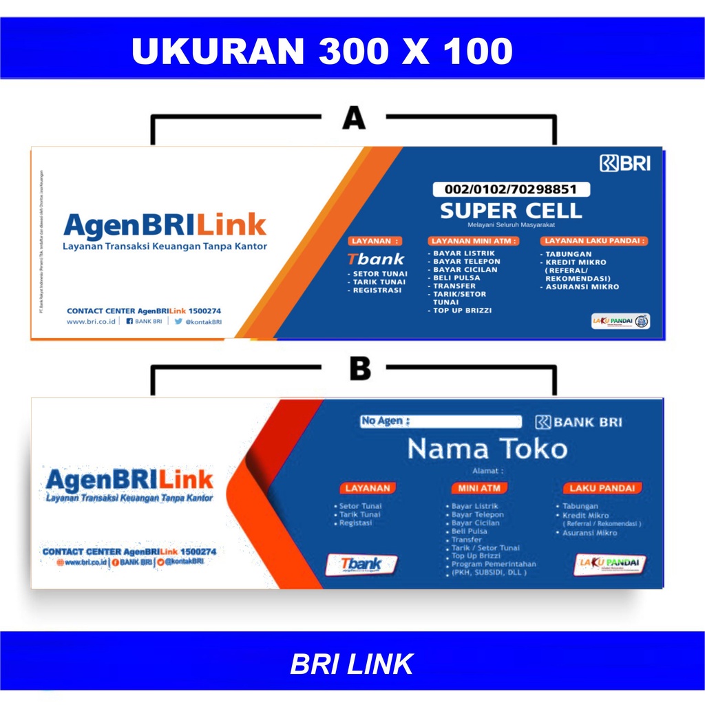Jual Spanduk Agen Banner BRILink _ 300 x 100 cm | Shopee Indonesia