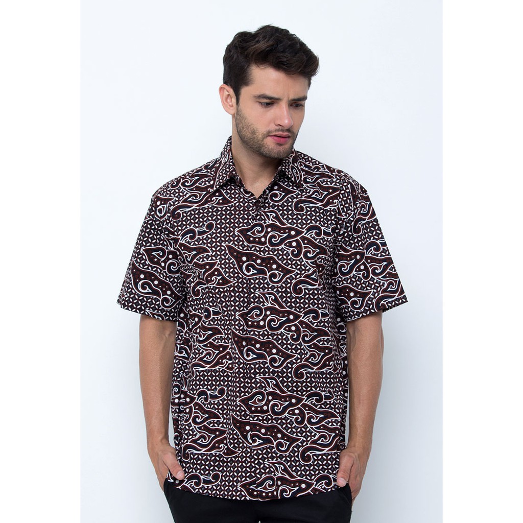 Jual Batik Pradawita Basic Kopi Espresso 3A Kemeja Lengan Pendek ...