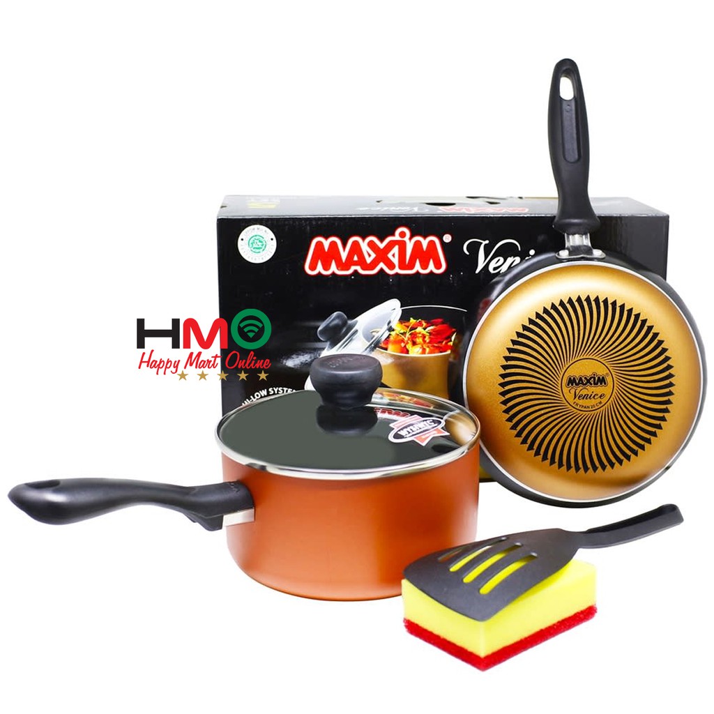 Jual Maxim Venice 5Pcs Set Panci Wajan Teflon Set Anti Lengket Maxim ...