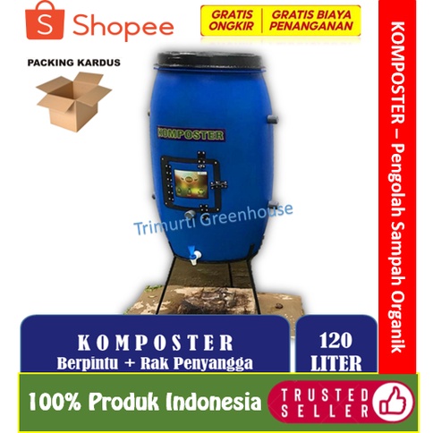 Jual TONG KOMPOSTER 120 Liter Berpintu + Rak Penyangga | Alat Pengolah ...