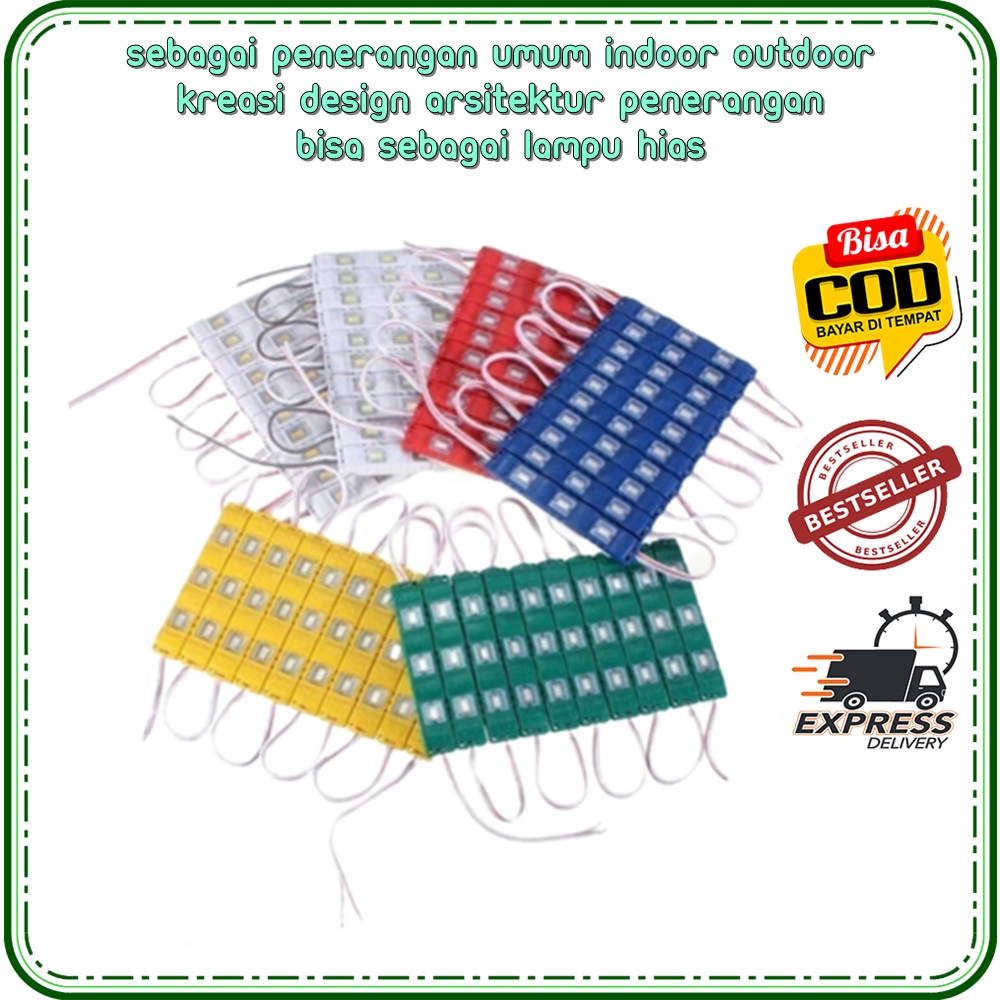Jual 3 Mata Injection LED MODUL Lampu LED Strip Modul SMD 5730 3 Mata ...
