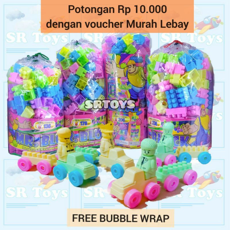 Jual (ONGKIR 1KG) Mr. Block ORI 236 Blocks Bongkar Pasang Edukasi ...