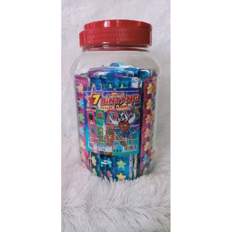 Jual Permen bintang isi 100 strip @7 permen bentuk bintang toples jajan ...