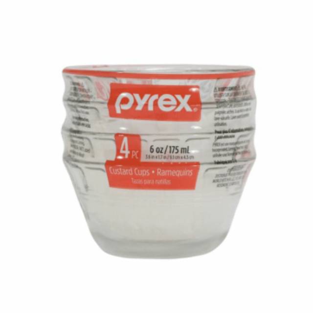 Jual Pyrex Set Mangkuk Kaca 175 ml 4 Pcs/Mangkuk Kaca Pyrex 6 oz ...