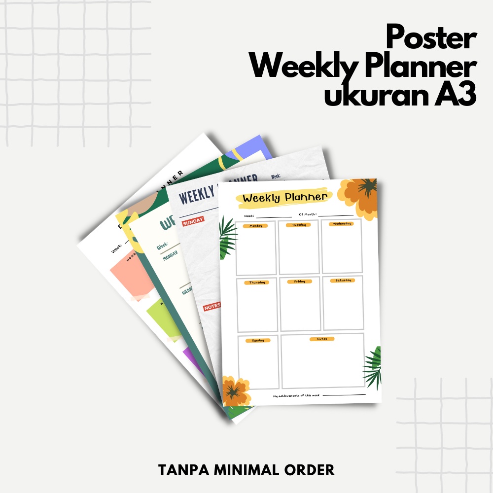 Jual Poster Weekly Planner ukuran A3 - murah | Shopee Indonesia