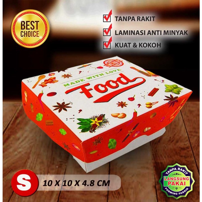 Jual Lunch Box - Lunch Box Paper - FOOD | MERAH - (S) (50 pcs) | Shopee ...