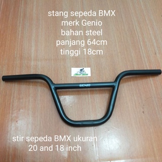 Jual stang bmx Genio stir sepeda Genio panjang 64cm tinggi 18 cm stang ...