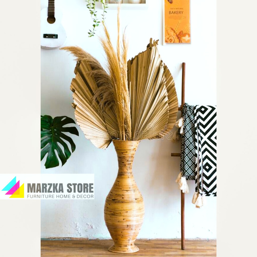 Jual PROMO Vas Bunga Rotan Alami / Guci Rotan Asli 70 cm / Vas Bunga ...