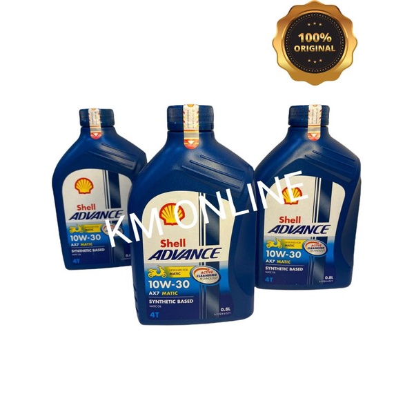 Jual oli Shell Advance AX7 SC 10W30 0,8L matic full synthetic ORIGINAL ...