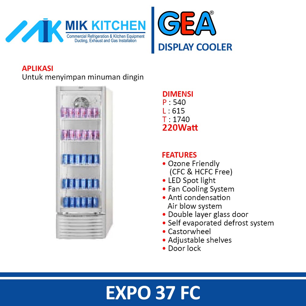 Jual GEA EXPO-37FR ( Display Cooler ) No Frost Premium Series ...