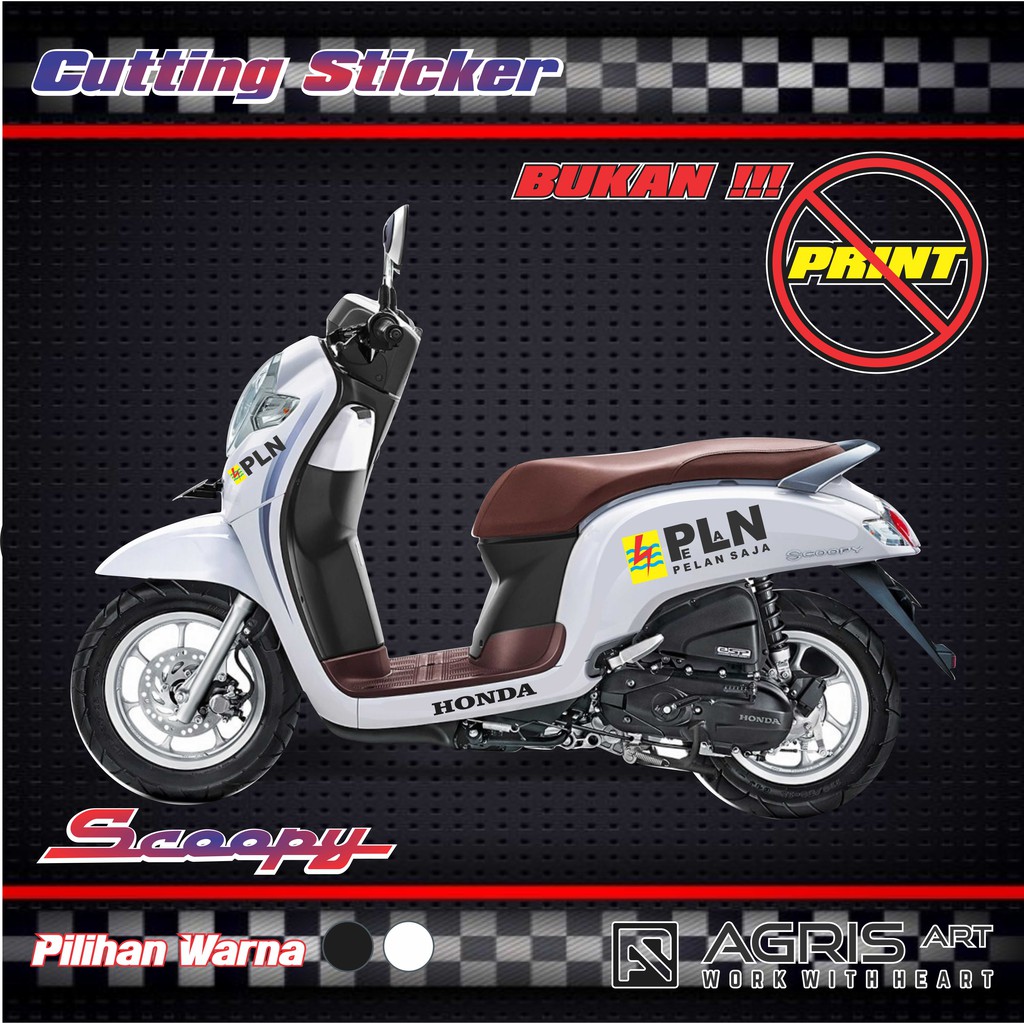 Jual cutting sticker stiker honda scoopy plesetan PLN menjadi PELAN ...