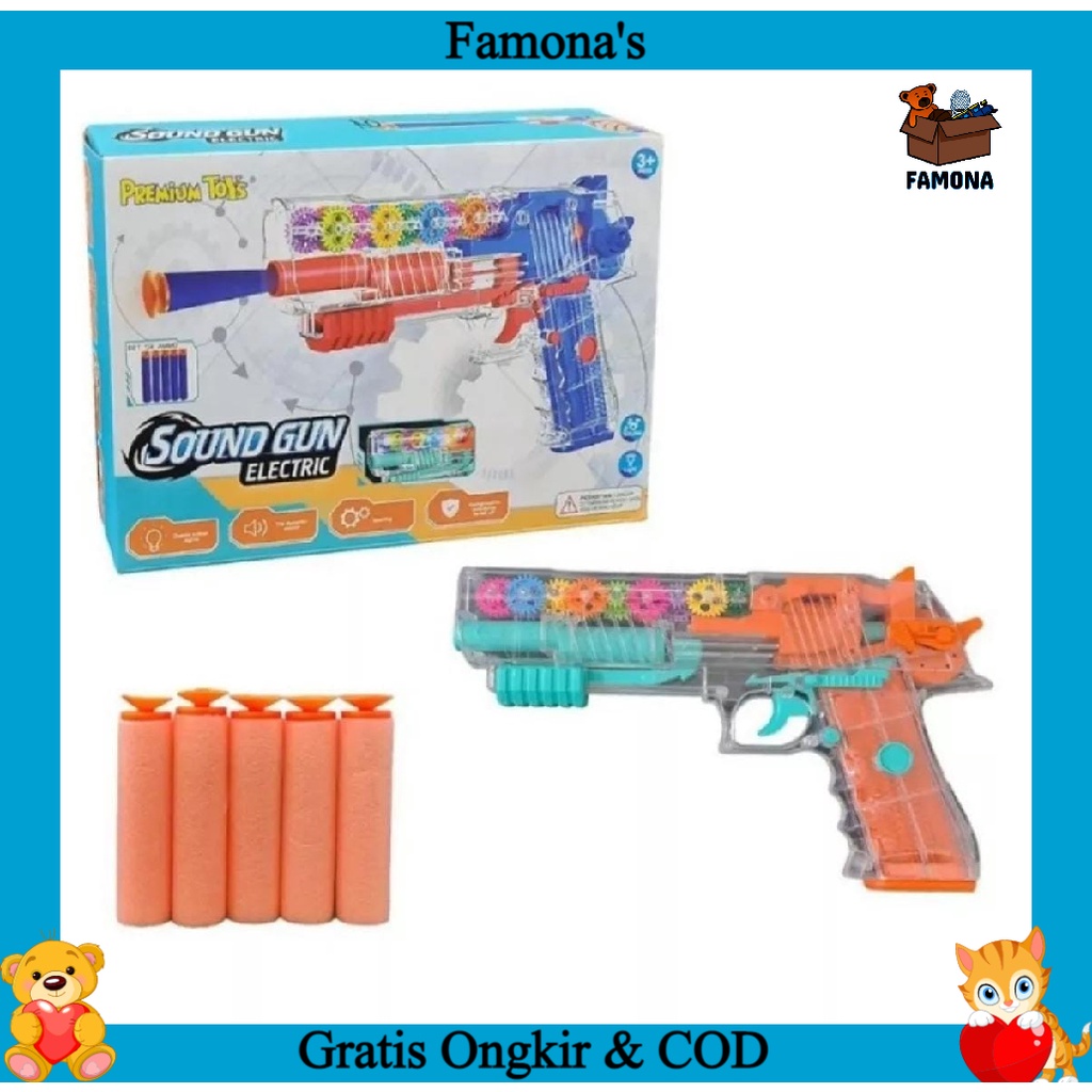 Jual (COD) Mainan Anak Pistol Tembakan Pistol Bunyi Electric Gun Sound ...