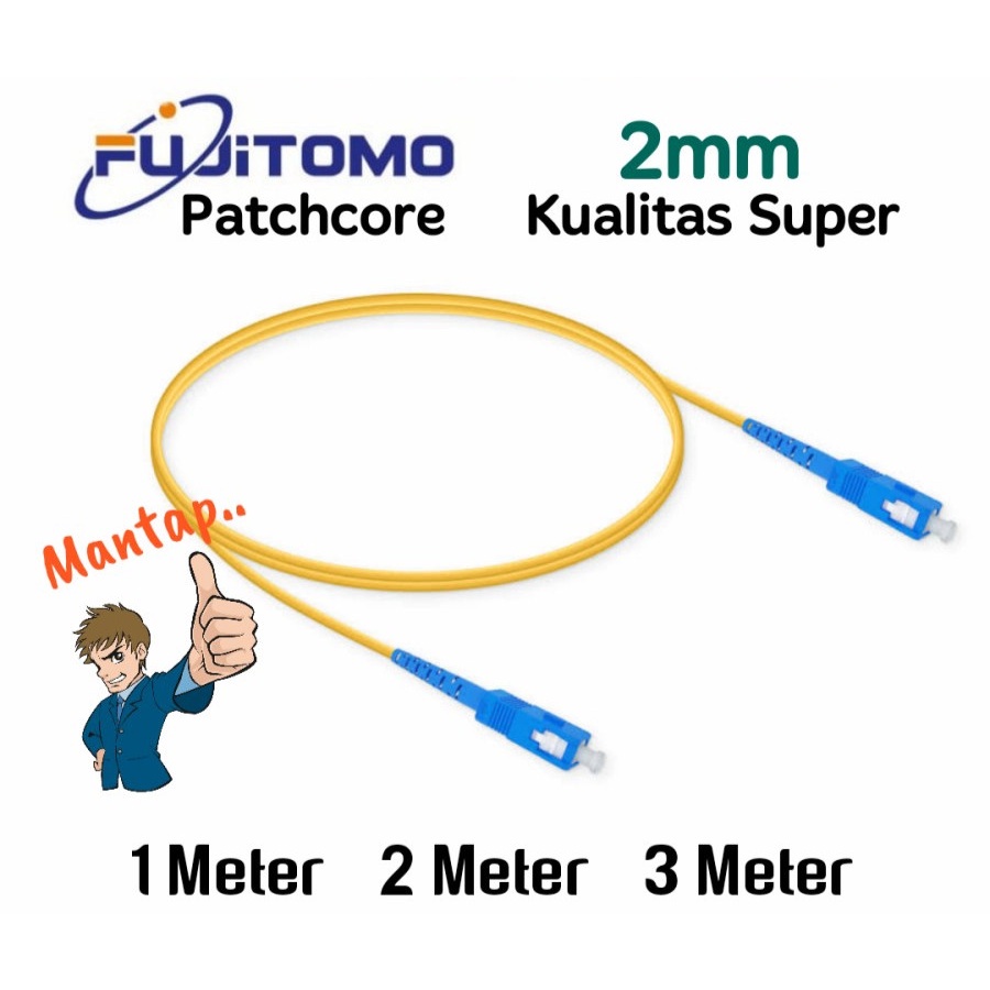 Jual Patchcore Fiber Optic Yellow FUJITOMO 2mm - Patchcord Kuning 2.0mm ...