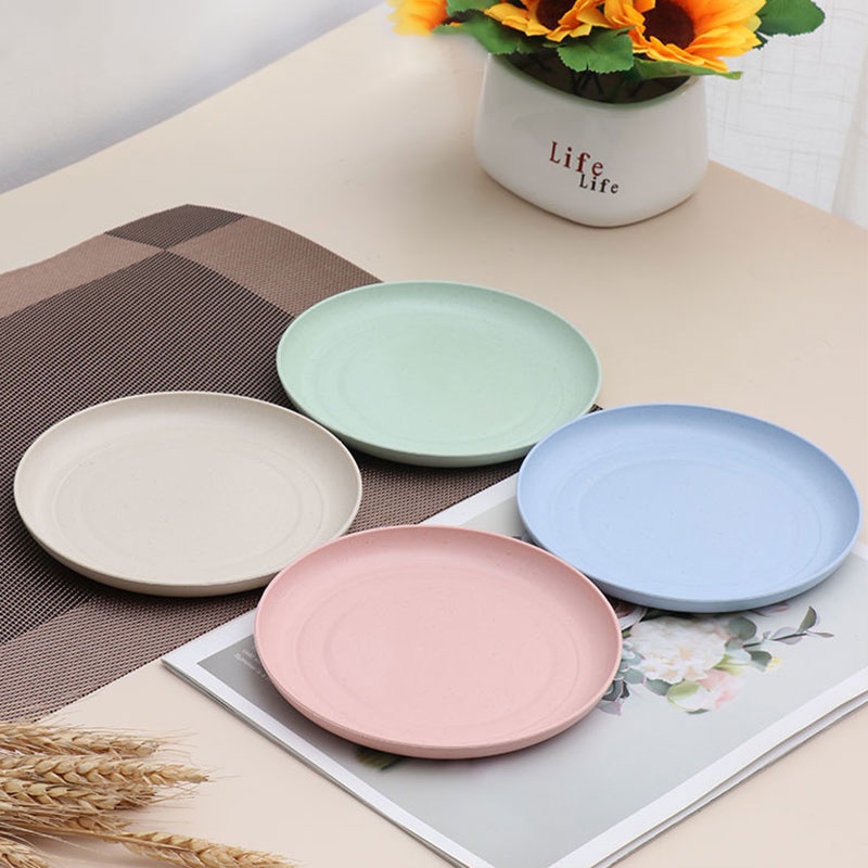 Jual Set 4 pcs Piring Nasi Piring Makan Wheat Straw Rice Plate Warna ...