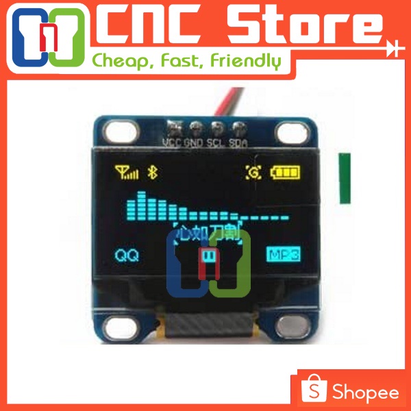Jual [DSP-0004] YELLOW BLUE 0.96 I2C 128X64 OLED LCD DISPLAY MODULE | Shopee Indonesia