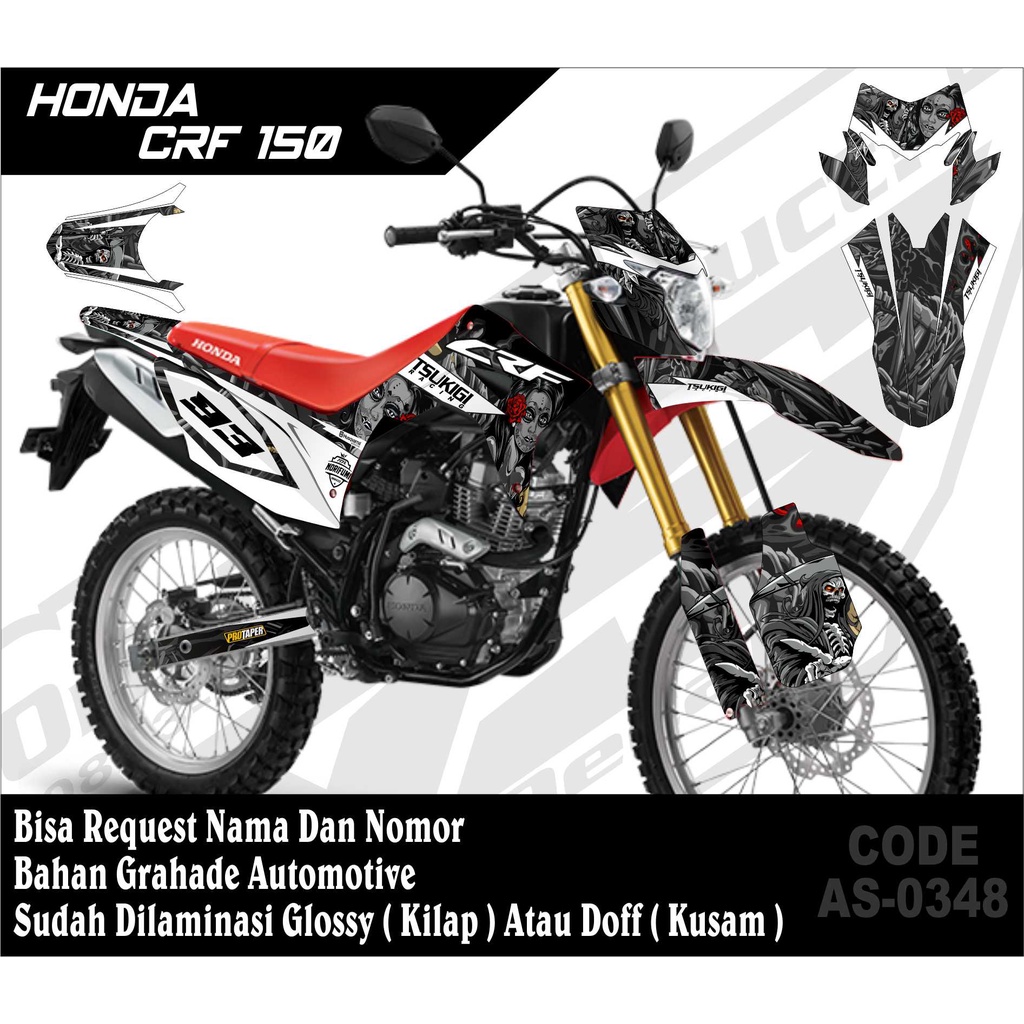 Jual 0348 DECALS MOTOR CRF 150L STIKER FULLBODYSET BISA CUSTOM / decal ...