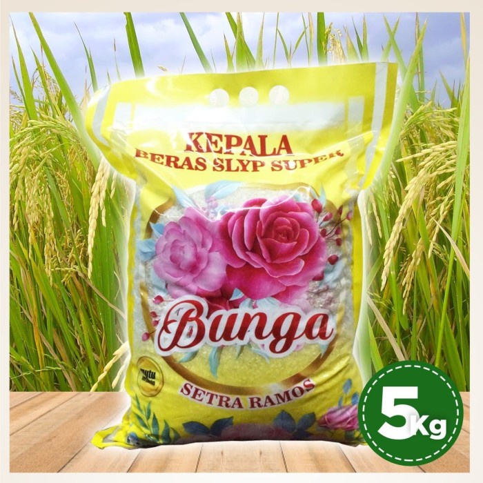 Jual Beras Setra Ramos Cap Bunga 5kg Beras Pulen Sedang Kualitas Super ...