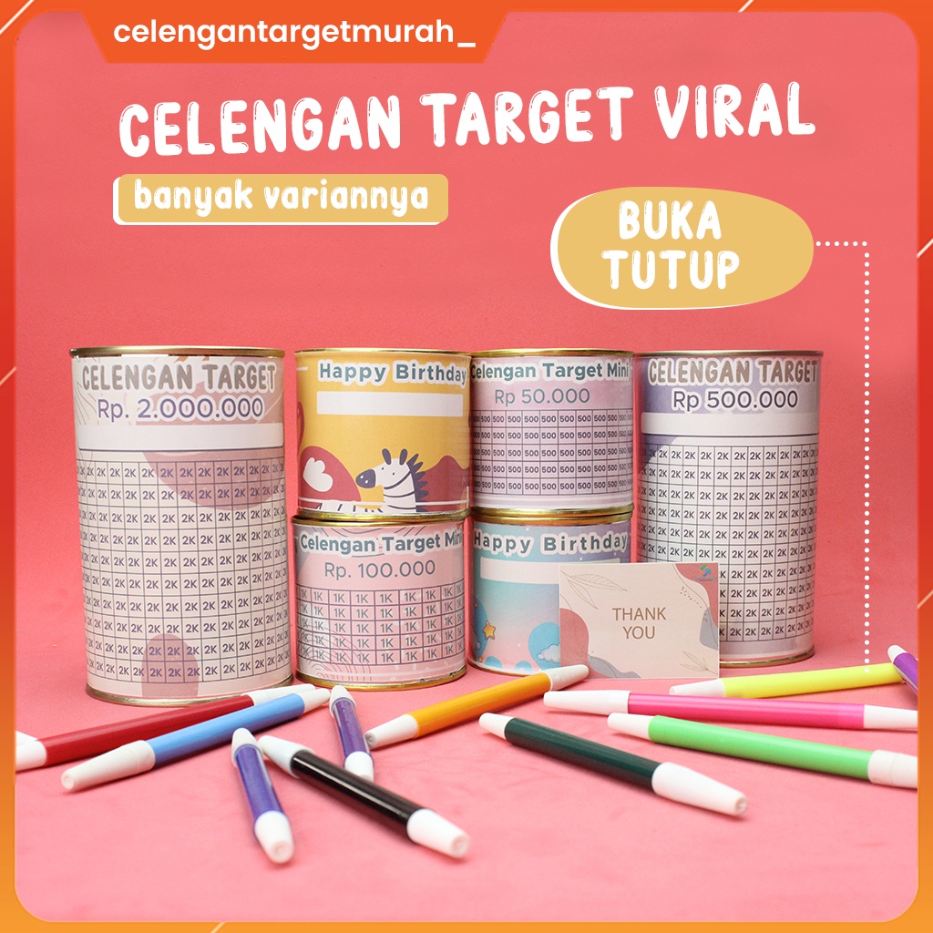 Jual Celengan Full Kaleng Target Buka Tutup 14cm | Celengan Nabung ...