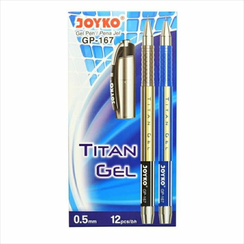 Jual Gel Pen Pulpen Pena Joyko GP-167 Titan Gel 0.5 mm (Pcs) | Shopee ...