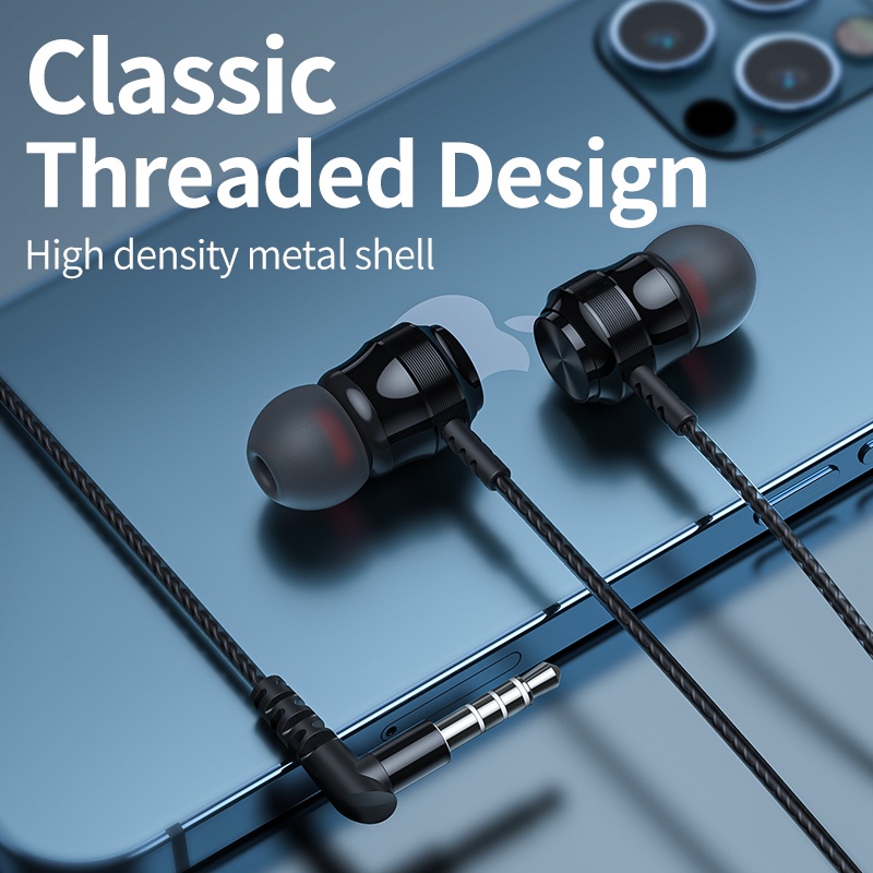 Jual Headset BASIKE Wired In-ear Earphone Classic Super Bass Headset ...