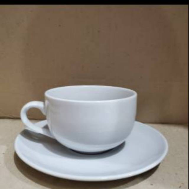 Jual [Harga Satuan] Cangkir keramik putih Kopi Latte Art 240ml 250ml ...