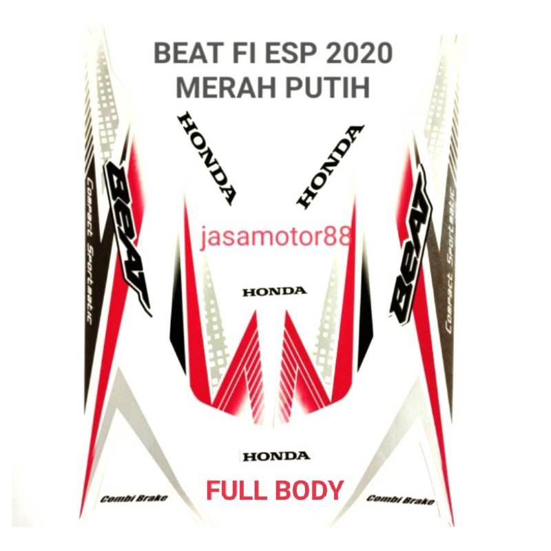 Jual LIS STRIPING STIKER BEAT F1 ESP 2020 WARNA MERAH PUTIH | Shopee ...