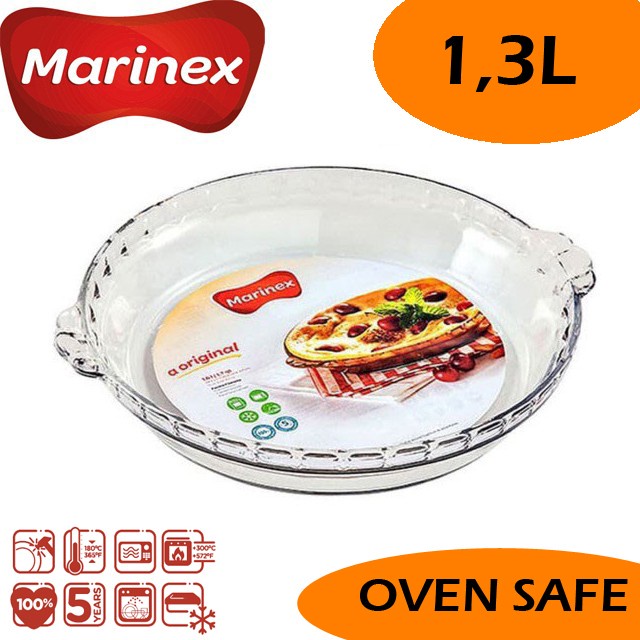 Jual Loyang Kaca MARINEX Pie Dish 1.3L/ Piring Saji/MARINEX Medium ...