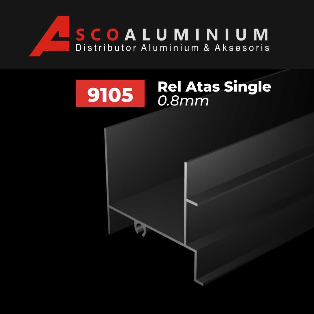 Jual Aluminium / alumunim Rel Atas Single 9105 Sliding Door Alexindo ...