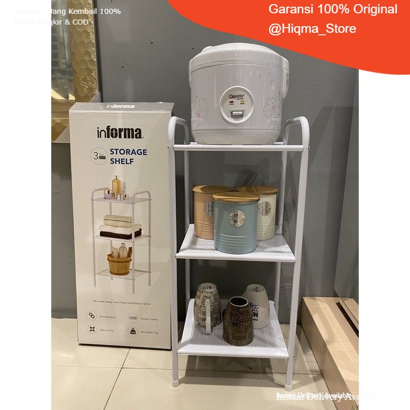 Jual Informa Rak Serbaguna Minimalis 3 Tingkat 32 x 28 x 70 cm Putih ...