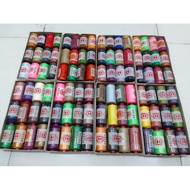 Jual Benang Jahit Extra 500Yard warna campur | Shopee Indonesia