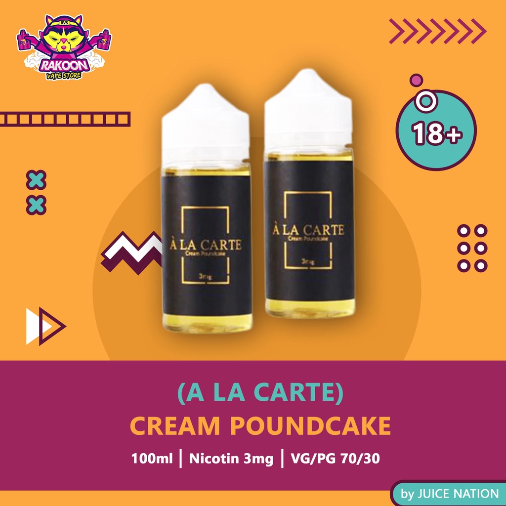 Jual A LA CARTE CREAM POUNDCAKE BY JUICE NATION 3MG | 100ML | Shopee Indonesia