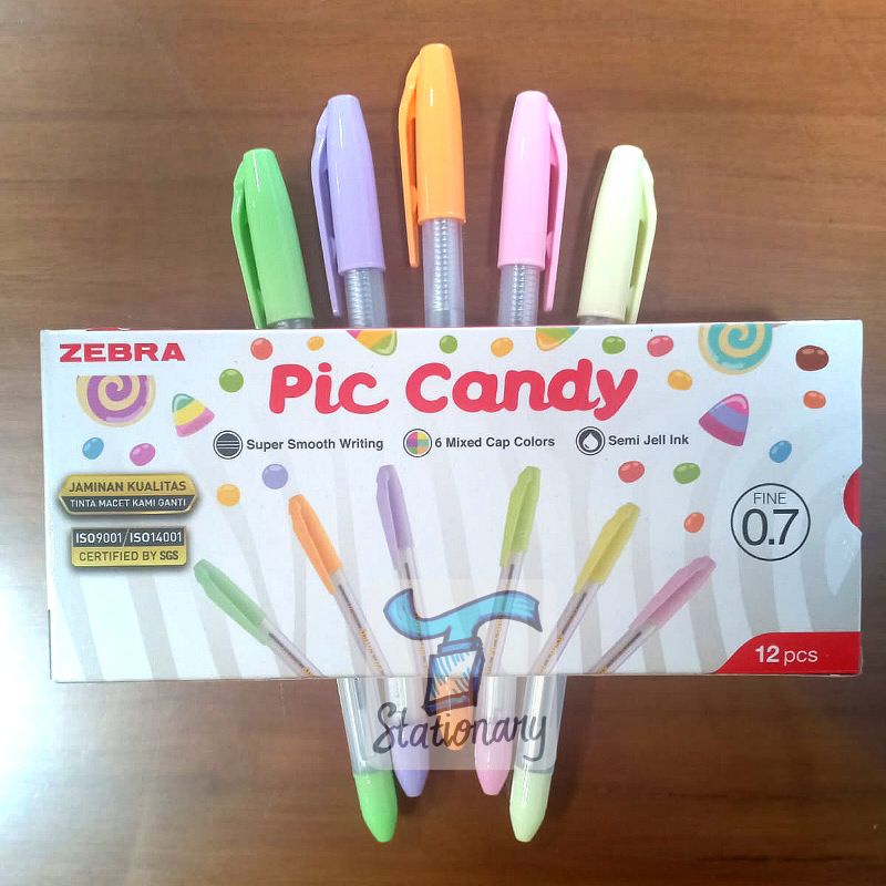 Jual Bolpen Zebra Pic Candy Semi Gel 0.7 | Shopee Indonesia
