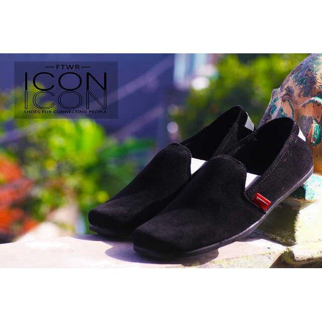 Jual Sepatu Icon Sky Mocassin Suede Black | Shopee Indonesia