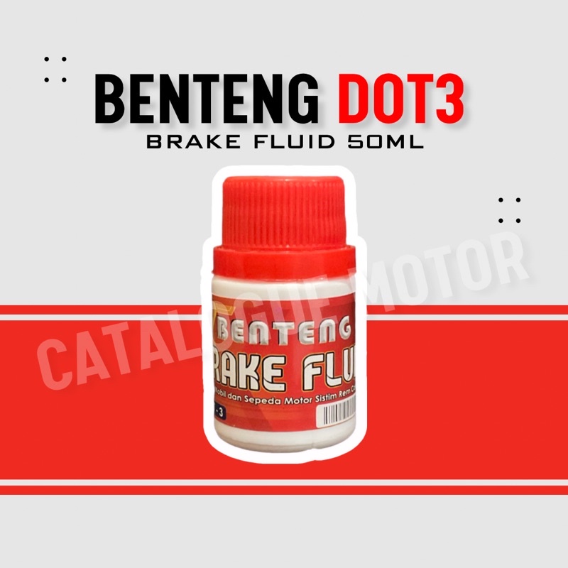Jual Benteng brake fluid kecil 50ml DOT3 oli rem/ minyak rem warna merah - pelumas rem motor ...