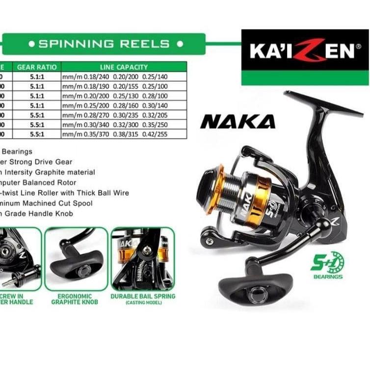 Jual Model baru - Reel Kaizen Naka Power Handle 5+1 Bearing Ukuran 800 1000 2000 3000 4000 6000 ...