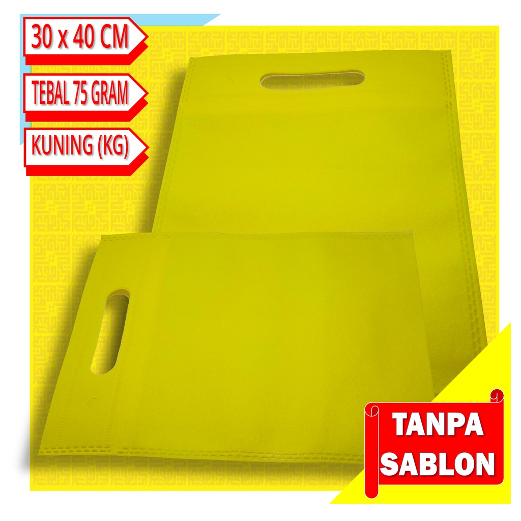 Jual Tas Spunbond Model Plong 30 X 40 cm warna Kuning (KG) | Shopee ...