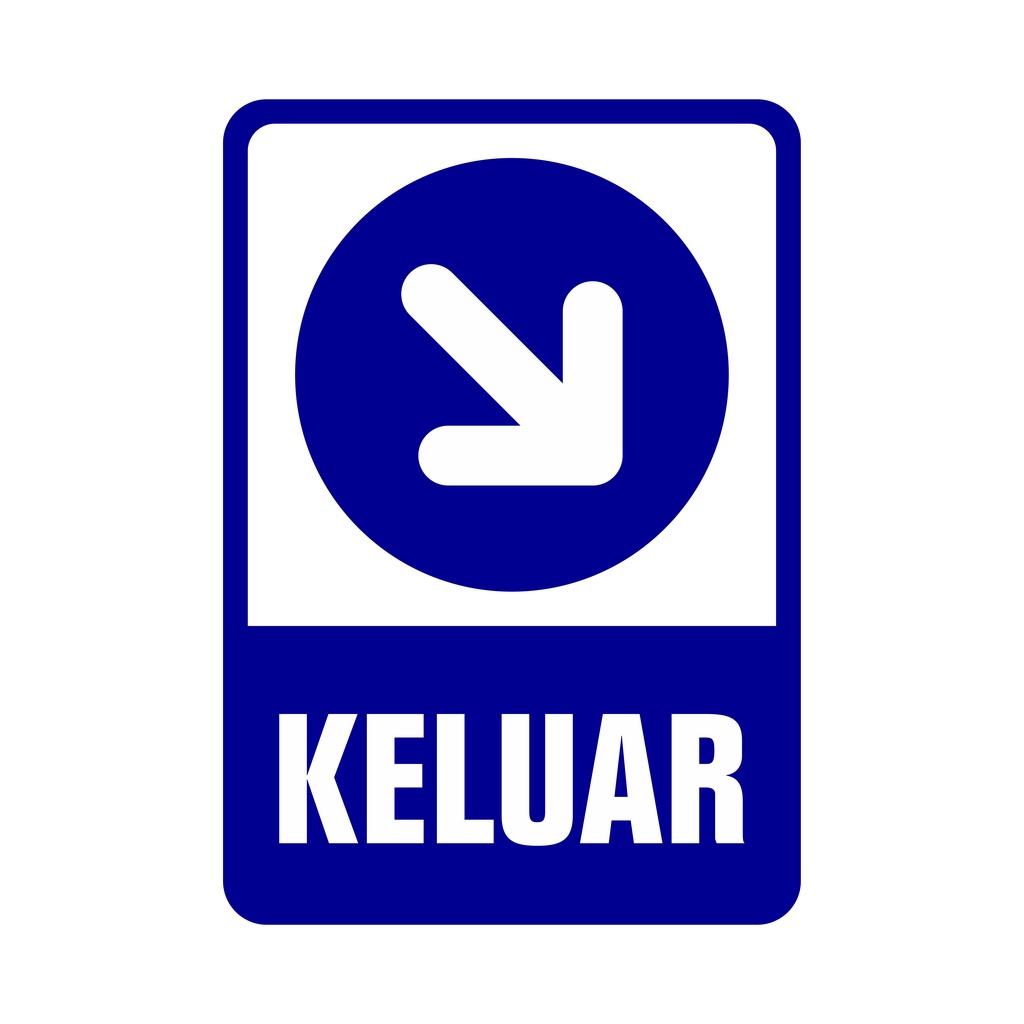 Jual RAMBU PETUNJUK ARAH KELUAR KANAN 35CM X 50CM PLAT ALUMUNIUM ...